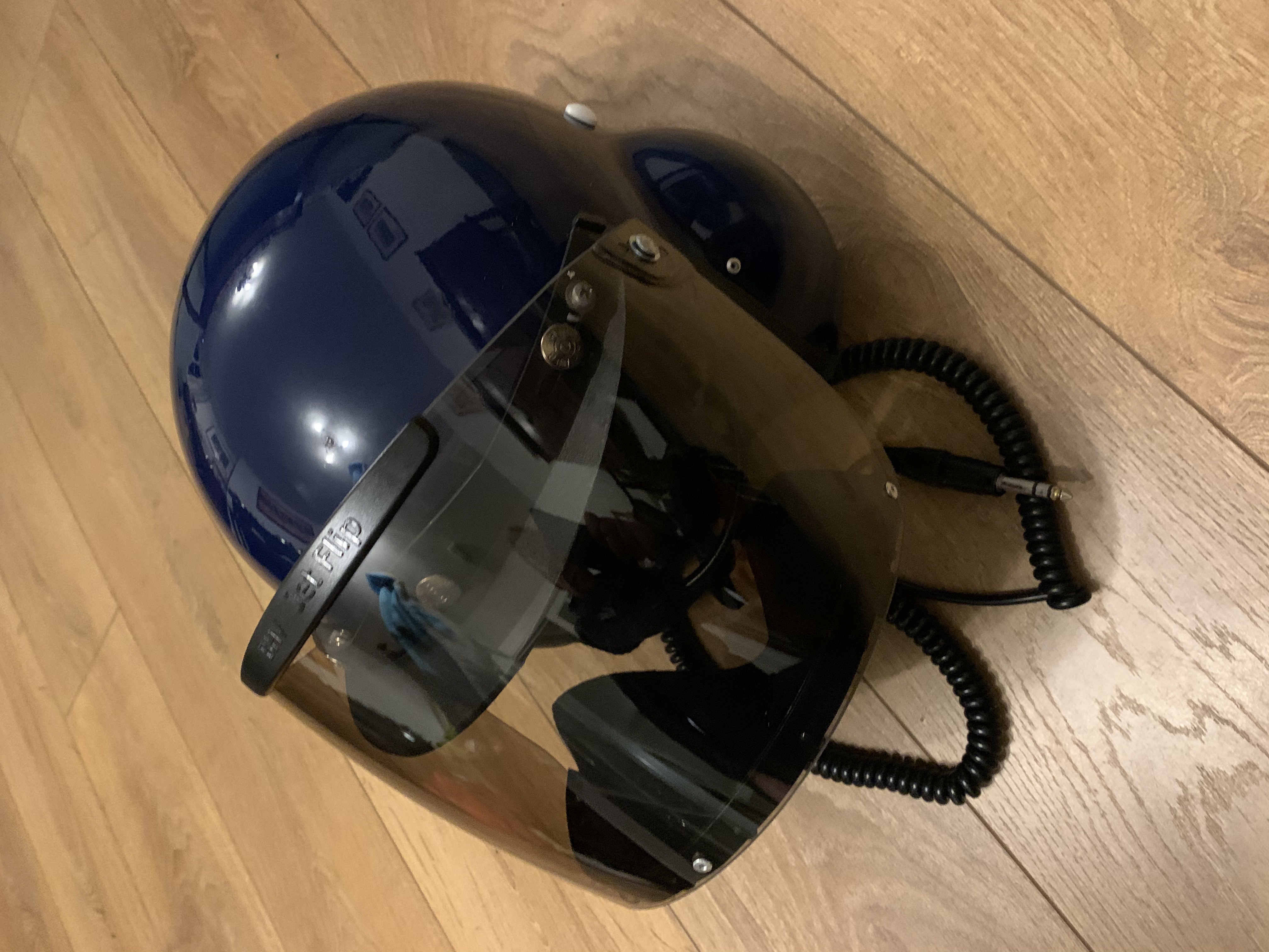 Flycom integrated helmet (blue) size Large IMMACULATE | afors advert ...