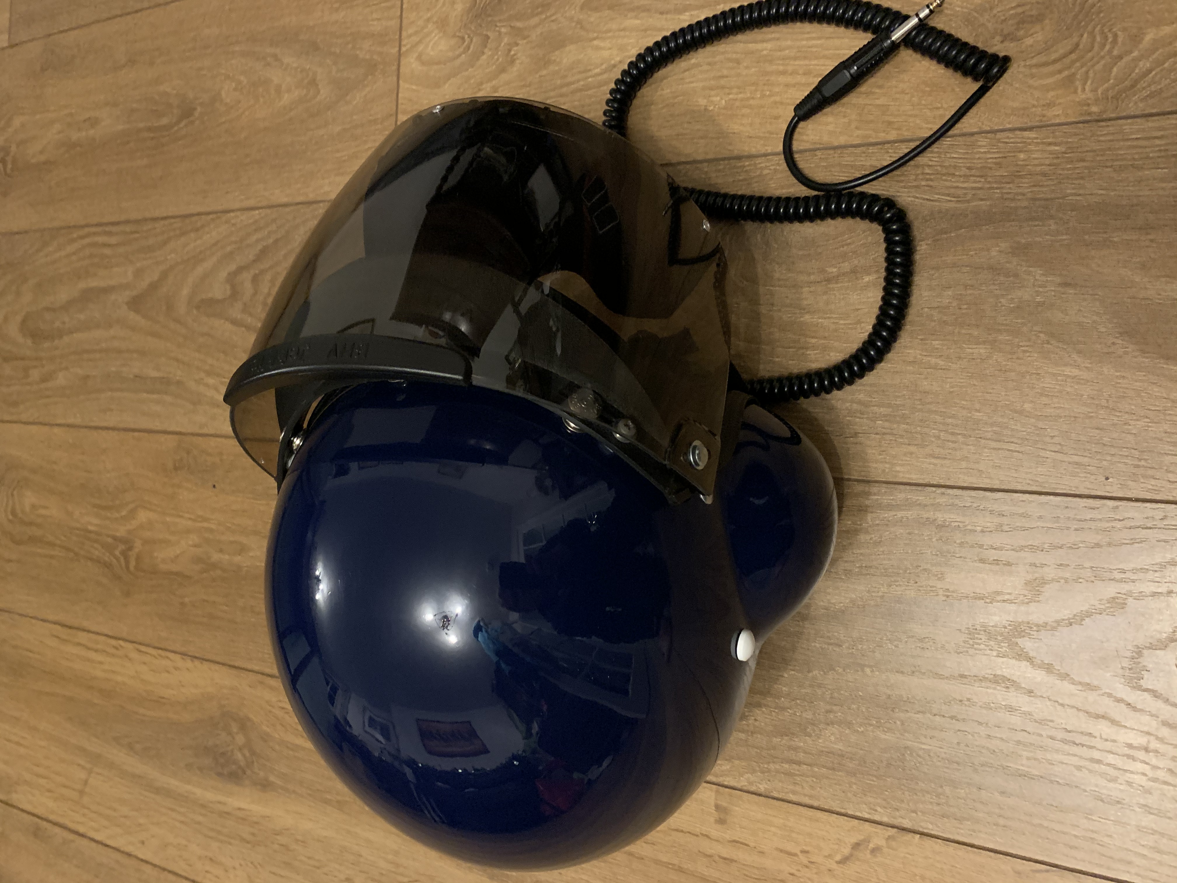 Flycom integrated helmet (blue) size Large IMMACULATE | afors advert ...